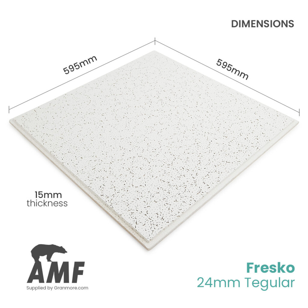 THERMATEX TEGULAR Ceiling Tile 600mm x 600mm | Fits 24mm Grid | 16 ...