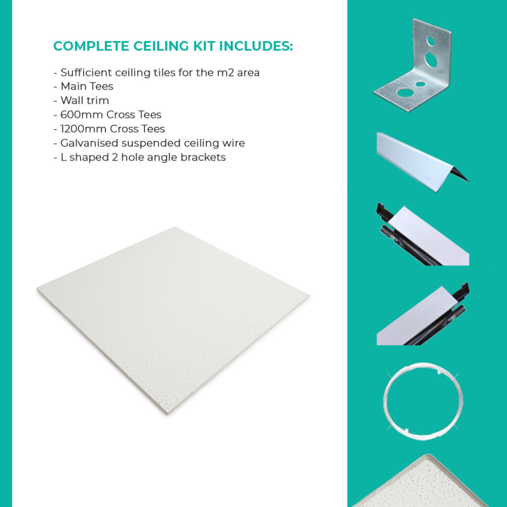 Ceiling Grid & Tiles Per m² | Suspended Ceiling Grid With Tiles